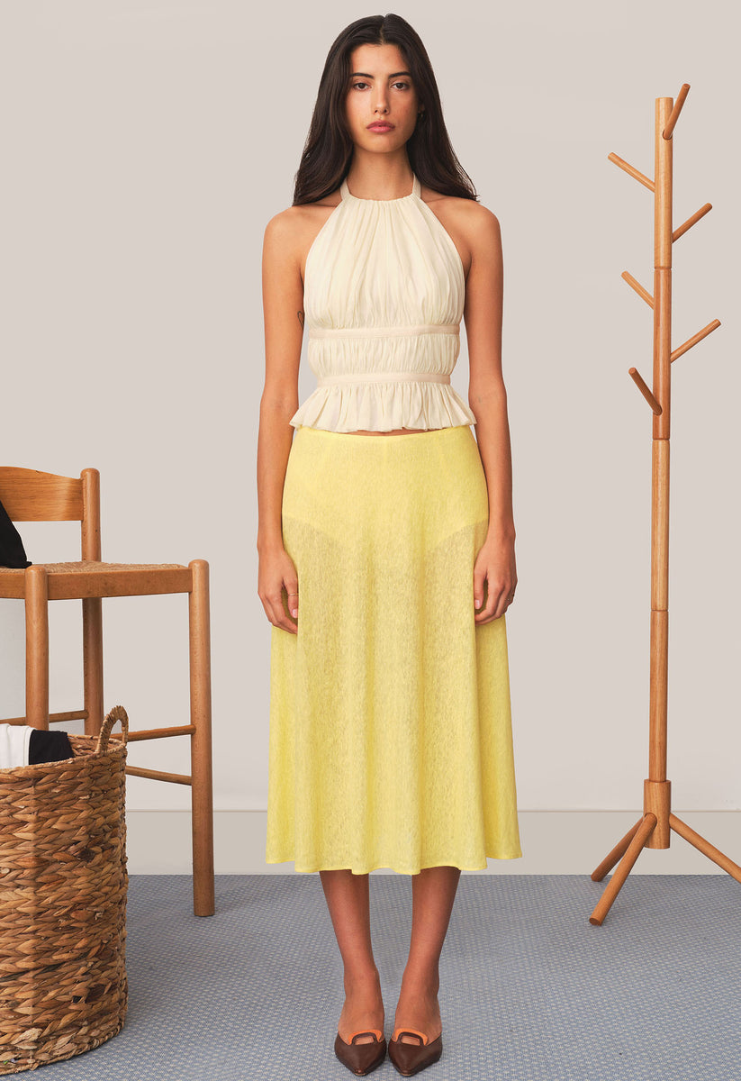 Chiffon Wrap Top Ivory – Tae Park