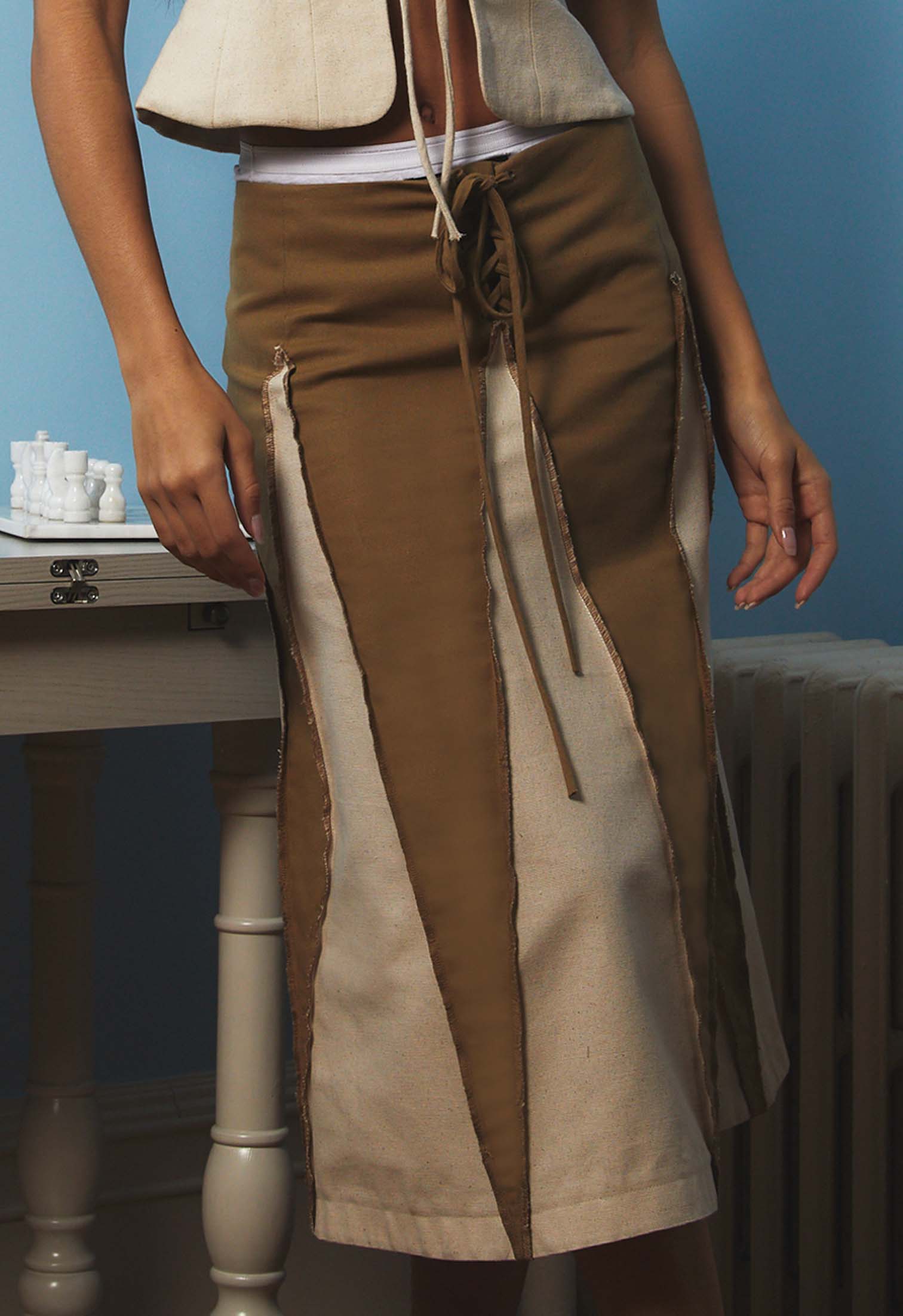Triangle Trumpet Skirt Cosmic Latte Olive – Tae Park